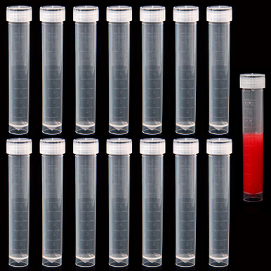 Qfeley 15 Pack 10ml Lab Plastic Frozen Test Tubes Cryogenic Vial with ...