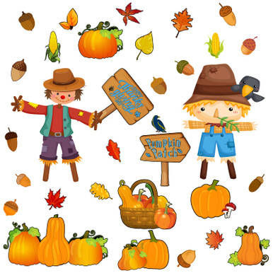 87 Pieces Thanksgiving Bulletin Board Decor Autumn Fall Classroom ...