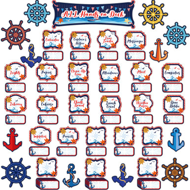 73 Pcs Classroom Jobs Mini Bulletin Board Nautical All Hands on Deck ...