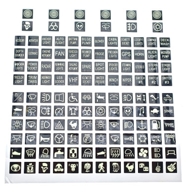 Rocker Switch Label Decal Set OZXNO Night Glow Graphic Text Sticker ...