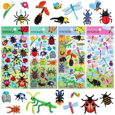 Puffy Insect Stickers for Kids Toddlers,3D Foam Bug Stickers with ...
