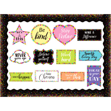 148 Pcs Confetti Bulletin Board Decoration Set Include Motivational ...