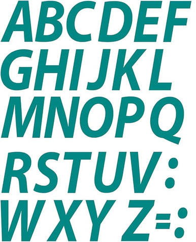 A - Z Teal Alphabet Letters Stickers Vinyl Decals Choose Size from 1/2 ...