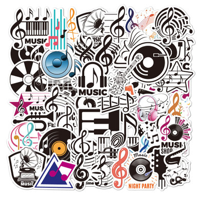 50Pcs Music Stickers Pack, Music Inspirational Words Stickers ...