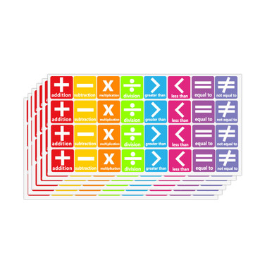 Math Educational Classroom Stickers,1 Inch Math Symbols Labels for ...