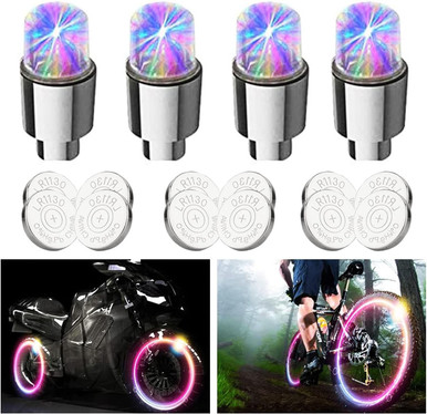 FICBOX 4 Pack LED Tire Valve Lights,Car Tires Bike Truck Golf Cart ...