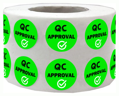 1 inch QC Approval Labels Green Inventory Quality Control Stickers for ...