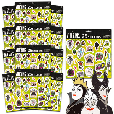 Disney Villains Stickers 12 Pack - 300 Disney Villains Stickers Party ...