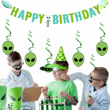 Alien Theme Birthday Party Decoration Kit Alien Birthday Banner ...
