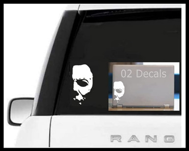 (02 Decals) Michael Myers Decal Car Window Sticker Creepy Half Face 01 ...