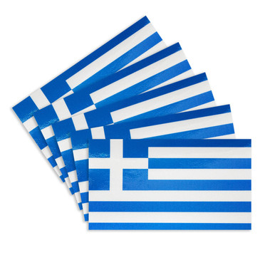 CANTENDO 5Pcs Greece Flag Decal Sticker - Greek Flags Reflective Vinyl ...