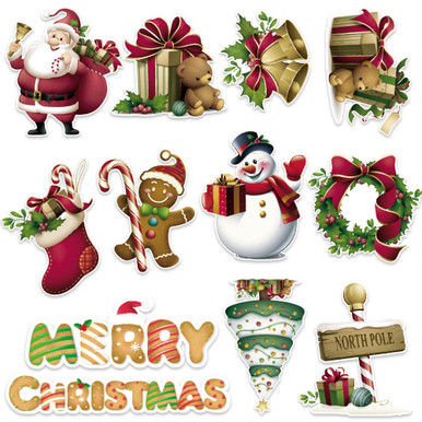 Hying 48 PCS Christmas Cutouts Xmas Tree Santa Bulletin Board Set ...