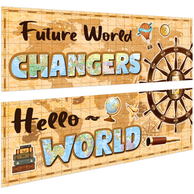 2 Pieces Travel The Map Future World Changers Bulletin Board Set Travel ...