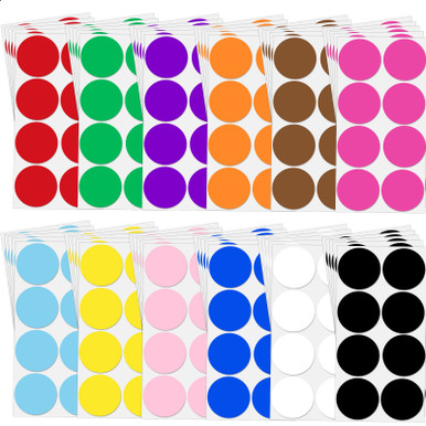 480 Pcs Round Color Coding Label Stickers, 2 Inch Circle Sticker Labels ...