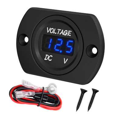 DaierTek Battery Voltage Meter Waterproof DC 12V 24V LED Voltmeter ...