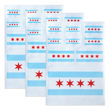 HSQCEZ 3 Pack(27Pcs) Chicago Flag Decal -Tactical Chicago Flags ...