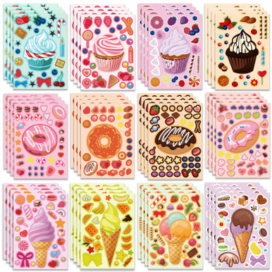 48 Sheets Treats and Sweets Stickers DIY Cupcake Ice Cream Donut 3 ...