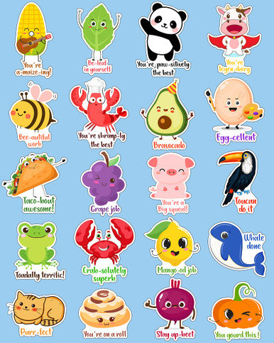 800 Pieces Funny Student Reward Stickers Cute Motivational Punny ...