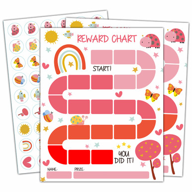 10 Rainbow Garden Reward Chart with 216 Round Stickers, Incentive ...