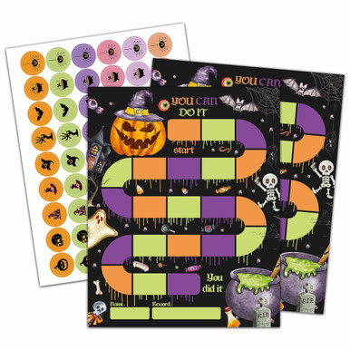 10 Reward Chart with 216 Stickers, Halloween Pumpkin Chart for Kids ...