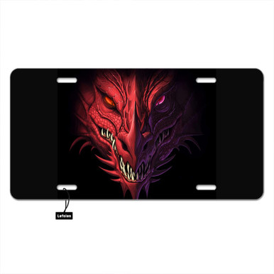 Lefolen Front License Plate 6" X 12" Dragon,Fantasy Angry Red Dragon ...
