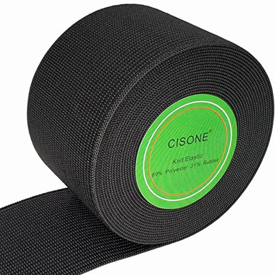 Knit Elastic 2 Inch Wide Black Heavy Stretch High Elasticity Knit ...