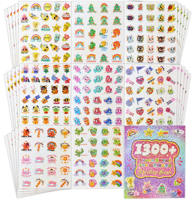Sinceroduct Reward Sticker Book for Kids, 1300+PCS Glittery Stickers ...
