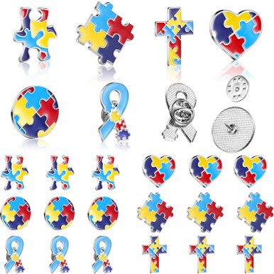 24 Pieces Autism Awareness Pin Autism Pin Lapel Pin Multi Color Autism ...