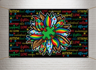 Autism Awareness Photo Booth Backdrop Accept Understand Love April ...