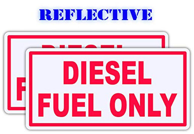 Pair | Reflective Diesel Fuel Only Red Vehicle Sticker Decal | Fleet ...