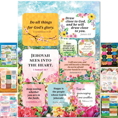 Vongsado -1pack- English 90 Labels JW Premium Bible Verses Stickers ...