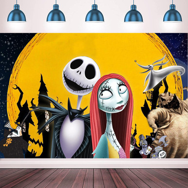 Nightmare Before Halloween Decorations, 5x3Ft Halloween Jack and Sally ...