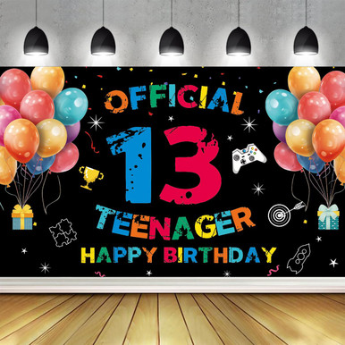 13th Official Teenager Backdrop 13th Birthday Decorations for Boys ...