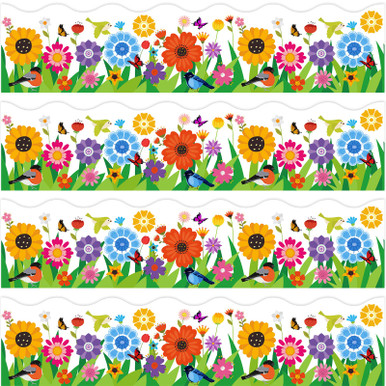 60 Pcs Bulletin Board Borders 60 ft Flowers Butterfly Bird Trim Border ...