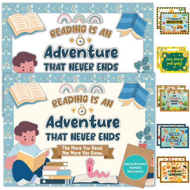 57 Pcs Boho Rainbow Bulletin Board Sets for Classrooms with Background ...