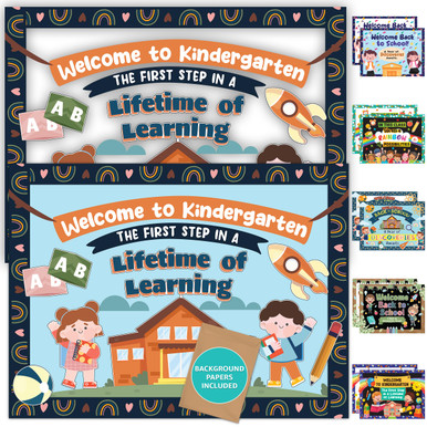 61 Pcs Welcome Bulletin Board Set with Background Papers & Borders ...