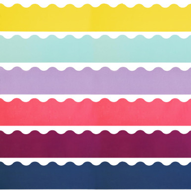 120 Feet Colorful Classroom Borders for Bulletin Board Scalloped ...