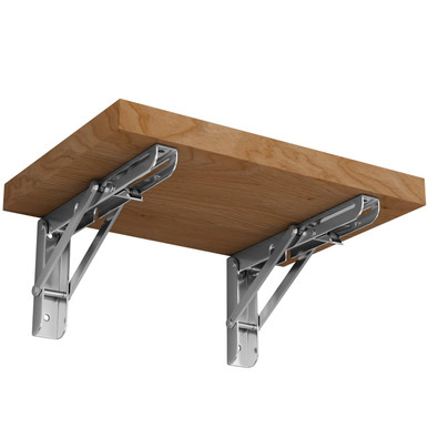 LEOPO 8 inch Folding Shelf Brackets, Stainless Steel Heavy Duty Wall ...