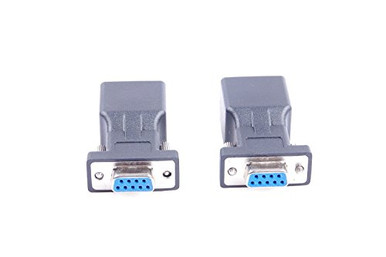 2Pcs DB9 RS232 COM Female Port to RJ45 Female Connector Card DB9 Serial ...