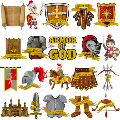 Teling 60 Pcs Armor of God Cutouts for Kids Books of The Bible Poster ...