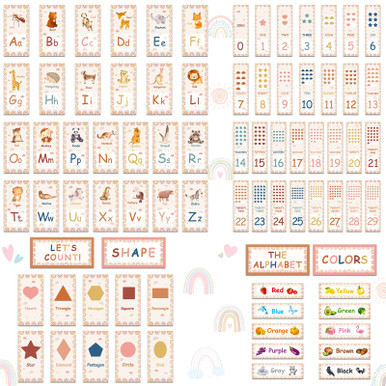 Harloon 80 Pcs Boho Alphabet Number Bulletin Board Boho Cutouts Letters ...