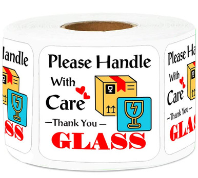 Glass Fragile Please Handle with Care Sticker,2 Inch Glass Shipping ...