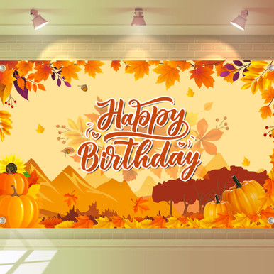 Fall Birthday Party Decorations Large Pumpkin Birthday Banner Fall ...