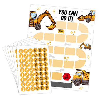Construction Reward Chart for Kids Behavior Chart, You Can Do It ...