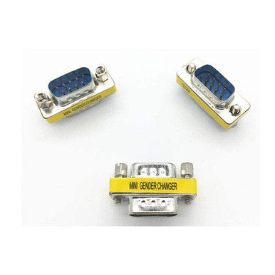 VGA 9 Pin DB9 Male to Male Mini Gender Changer Convertor Adapter ...