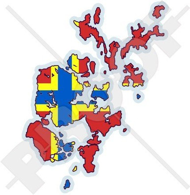 ORKNEY ISLANDS Map-Flag SCOTLAND UK 4.7" (120mm) Vinyl Bumper Sticker ...