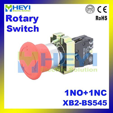 Electrical switch XB2-BS545 Red emergency stop 1NO+1NC Turn to release ...