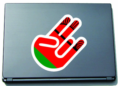 The Shocker Hand Decal Sticker Laptop skin 297x205 mm white Outline ...