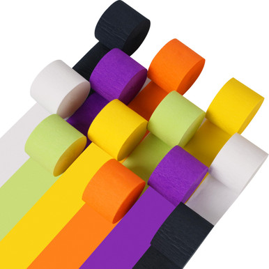 12 Rolls Halloween Crepe Paper Streamers, 6 Colors Halloween Party ...