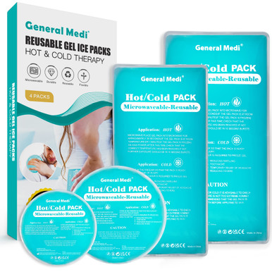General Medi Ice Packs for Injuries - 4 Pack Soft Gel Cold Pack ...